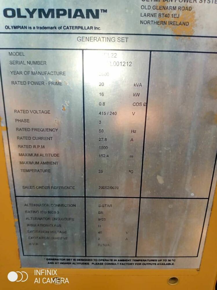 Generator Olympian 20kva | Kupatana