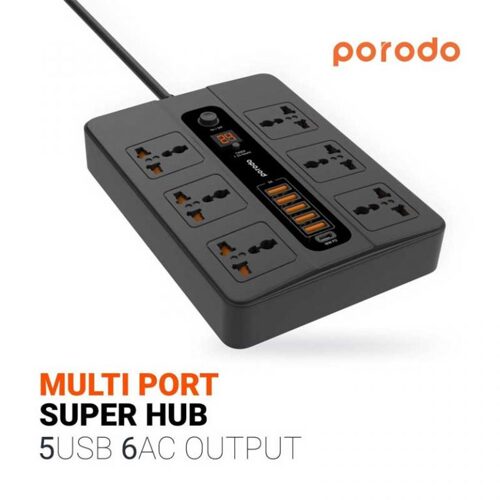 Porodo Multi-Port Super HUB 5 USB 6 AC O ... | Kupatana